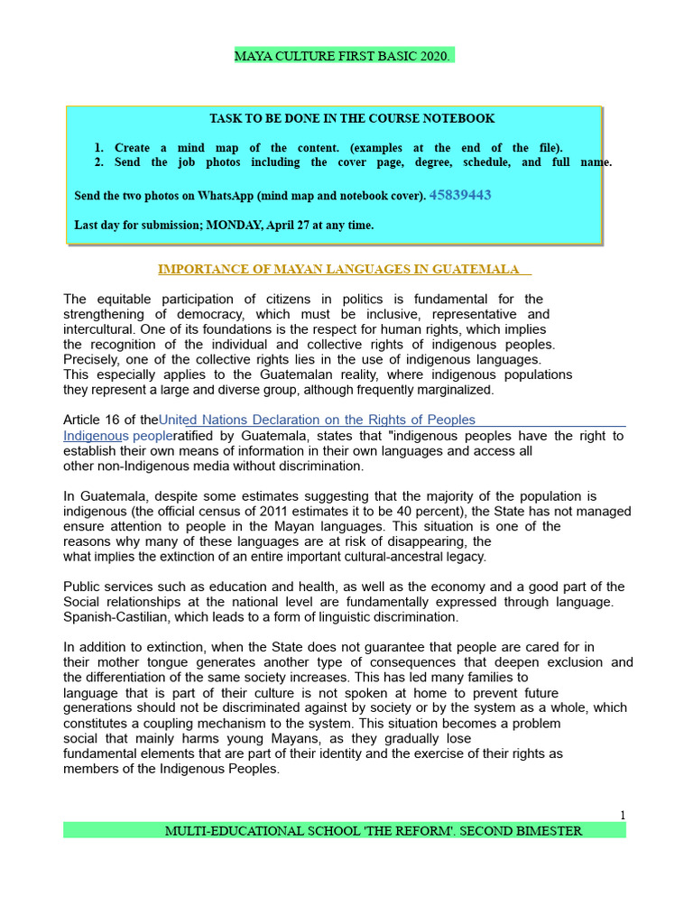 IMPORTANCE OF MAYAN LANGUAGES IN GUATEMALA | PDF | Maya Peoples ...