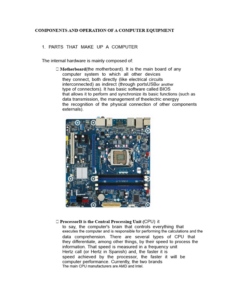 Components and Functioning of a Computer System | PDF | Random Access ...