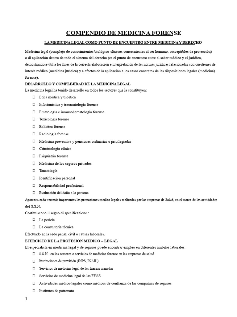 Medicina Forense: Intersección de Derecho y Salud | PDF ...