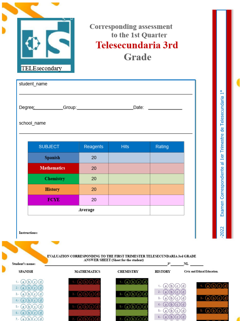 1st Trimester Exam 3rd Tele-Secondary - Answered | PDF | Triangle