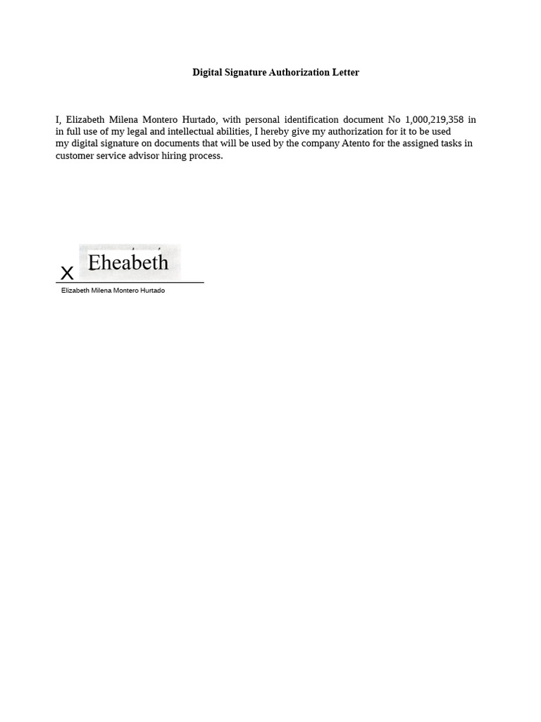 Authorization Letter For Signature PDF | PDF