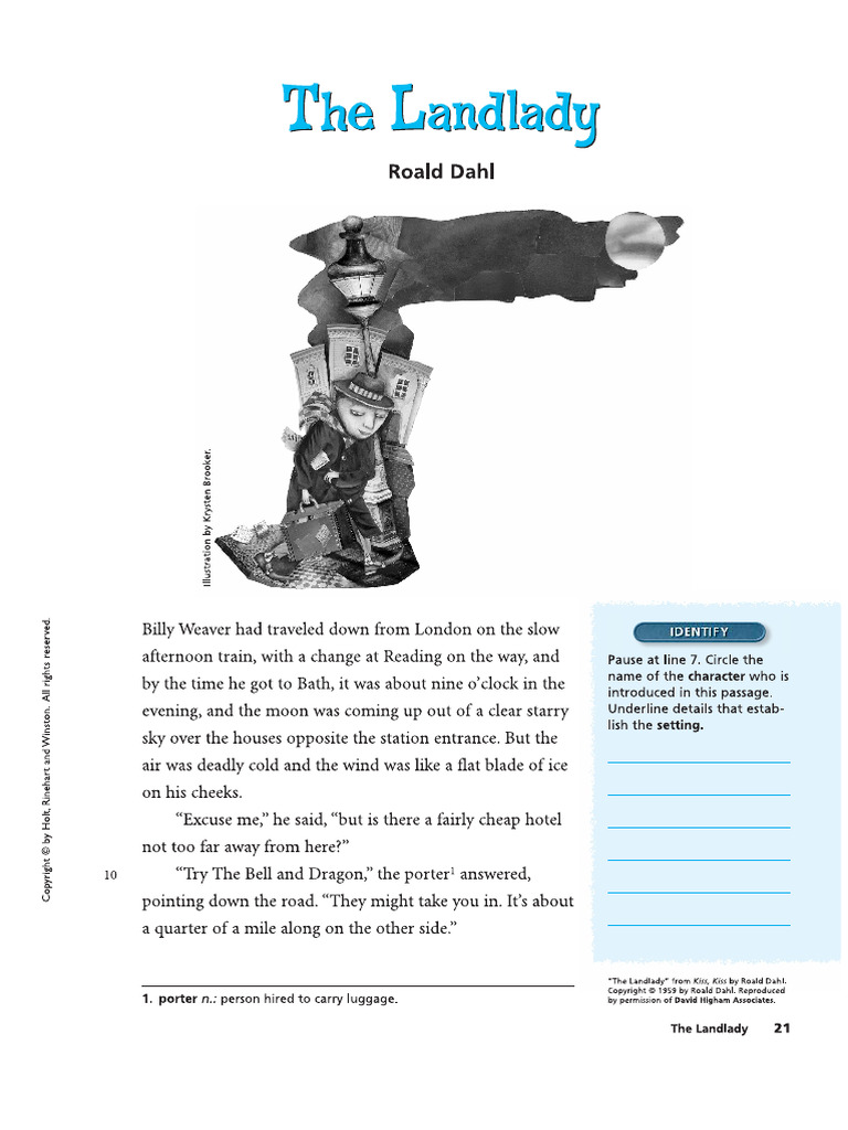 Análise de "A Senhoria" de Roald Dahl | PDF