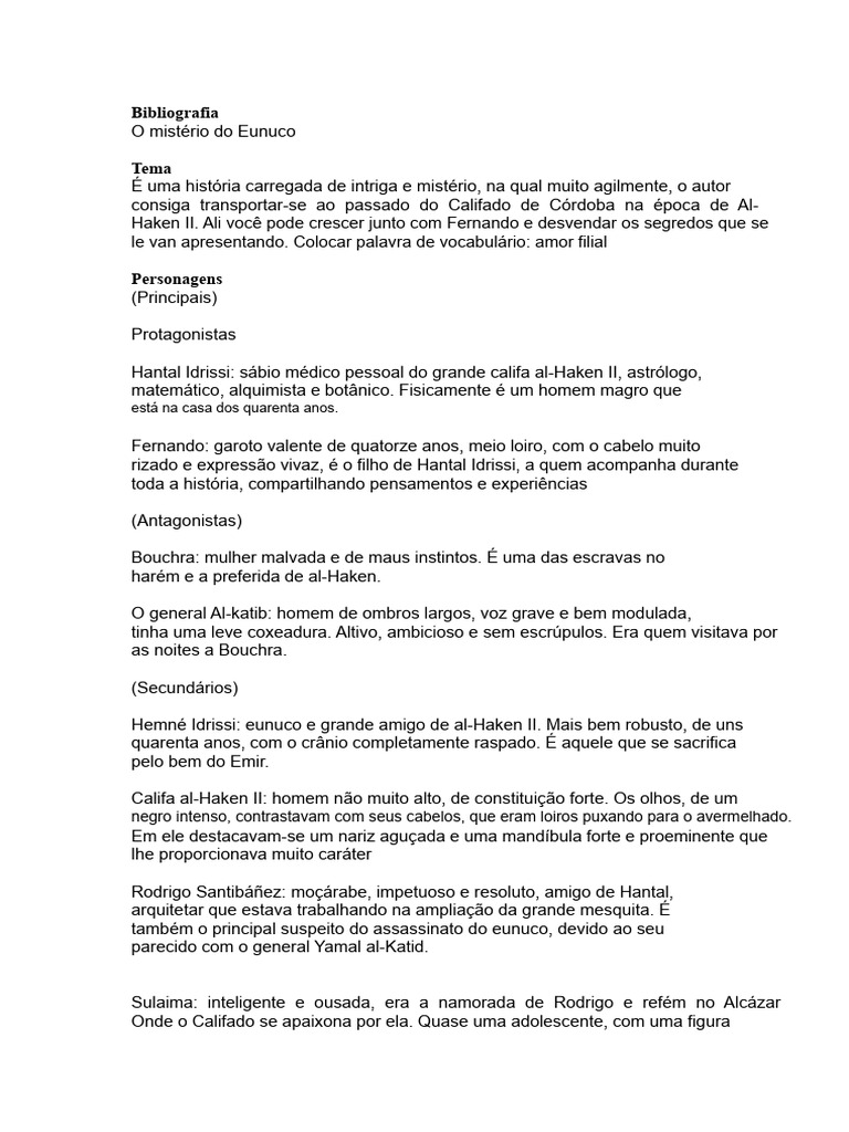 Mistério do Eunuco em Córdoba | PDF | Amor