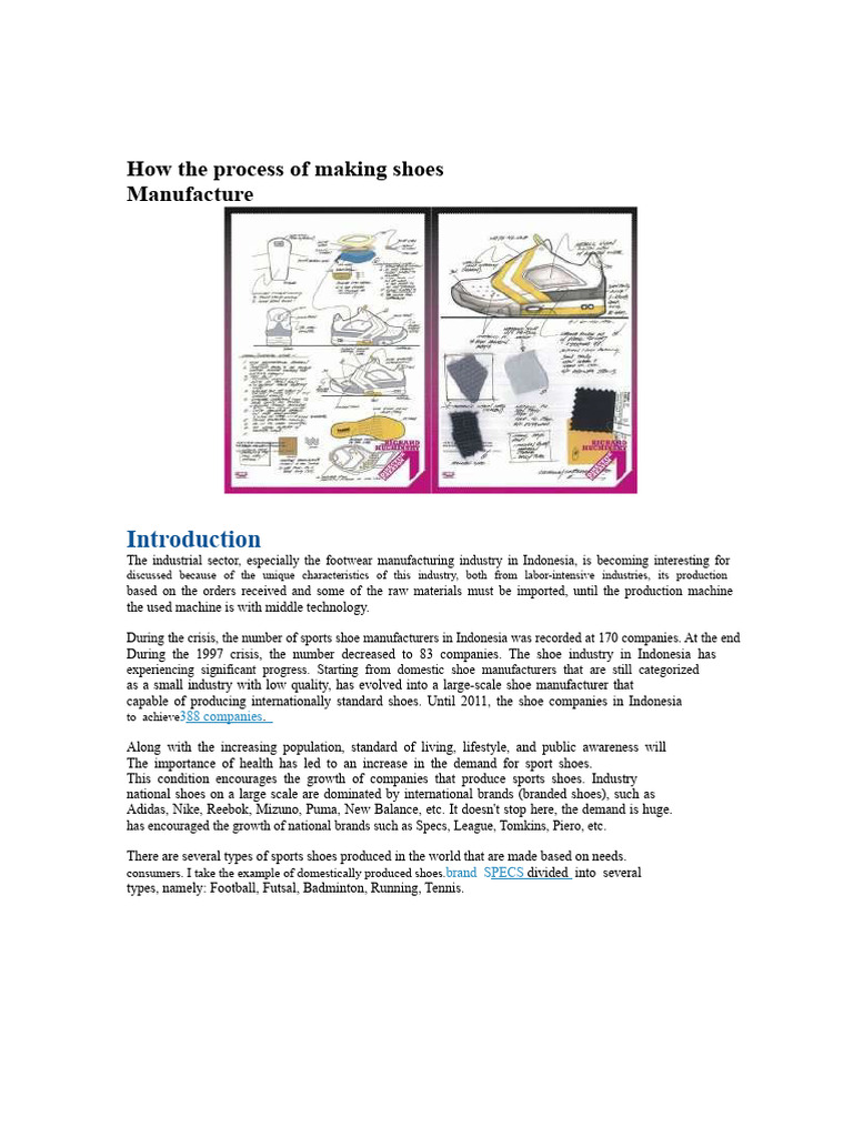Shoe Manufacturing Process | PDF | Shoe