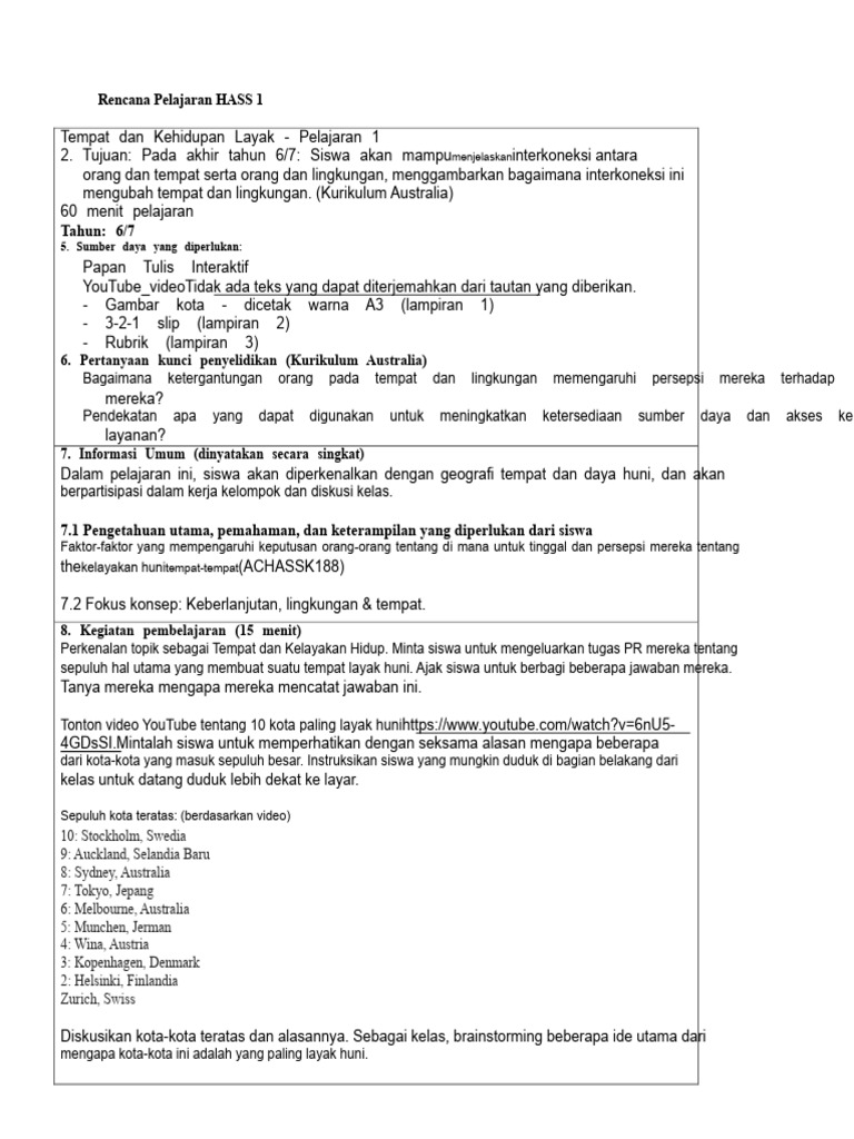 Rencana Pelajaran Tugas 2 Hass | PDF
