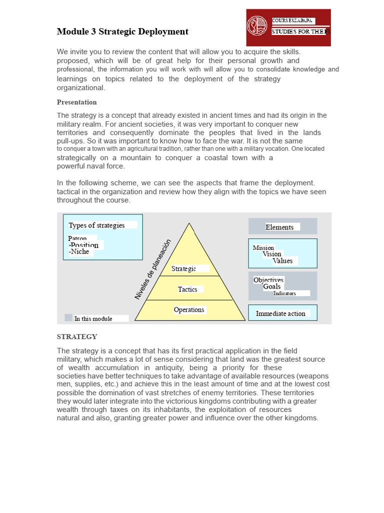 Module 1 Strategic Deployment PDF | PDF | Military | Strategic Planning