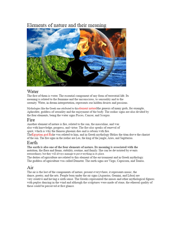 Elements of Nature and Their Meaning | PDF