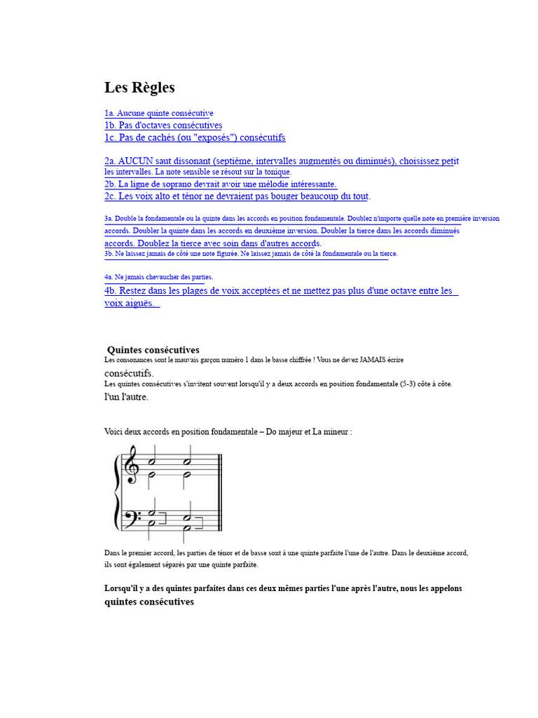 Règles d'harmonie musicale essentielles | PDF | Accord (Musique ...
