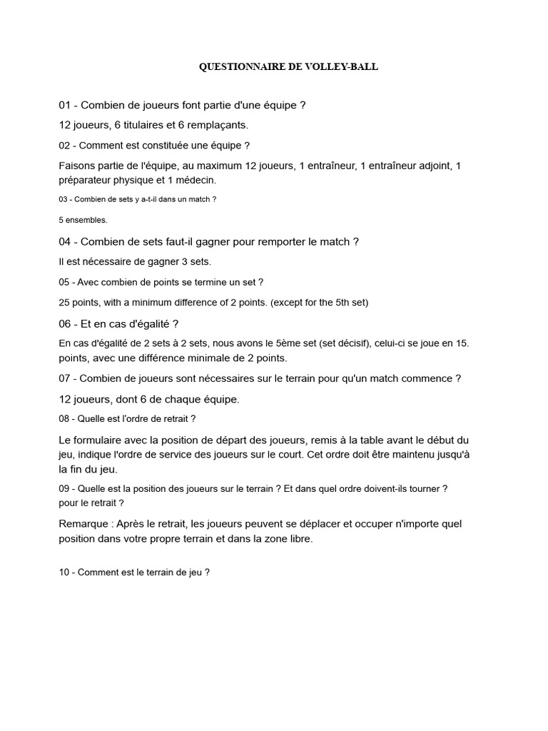 Guide complet sur le volley-ball | PDF | Volley-ball | Jeux de ballon