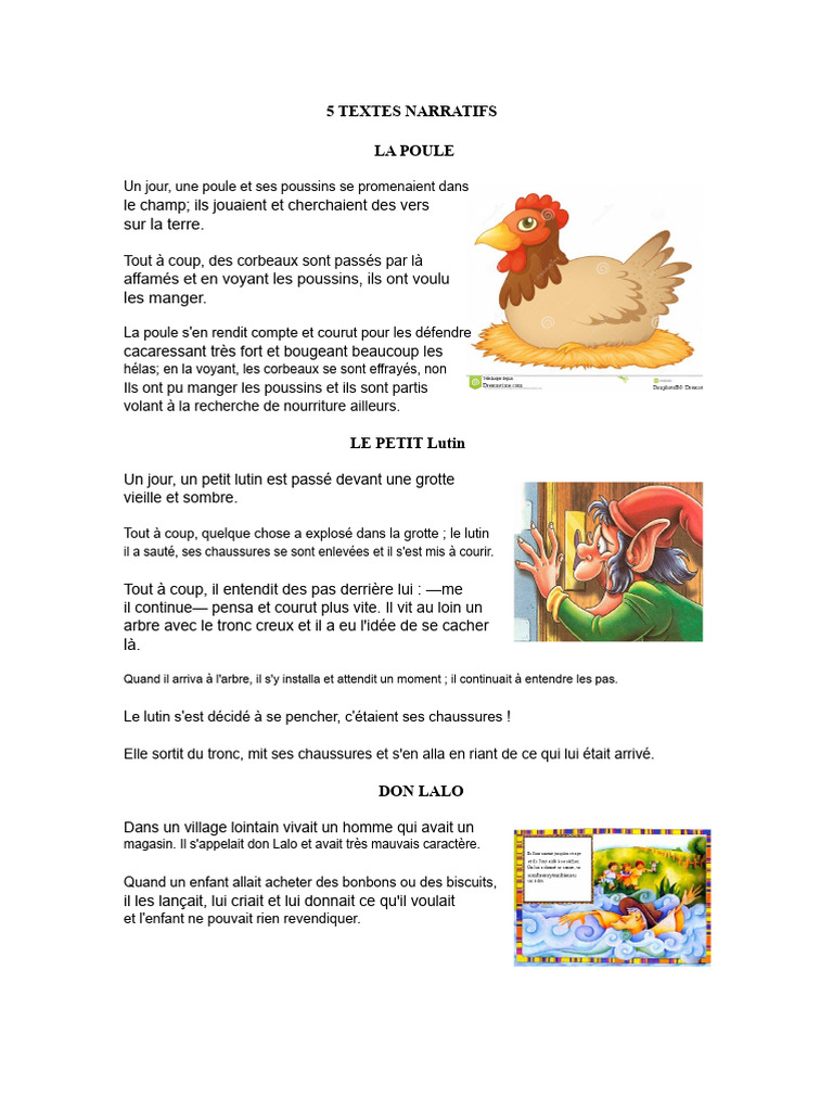 Textes narratifs pour enfants | PDF | Procureur | Koala