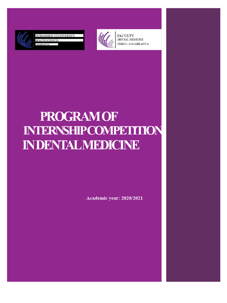 INTERNSHIP COMPETITION PROGRAM - Intern Status 1 | PDF | Dentistry ...