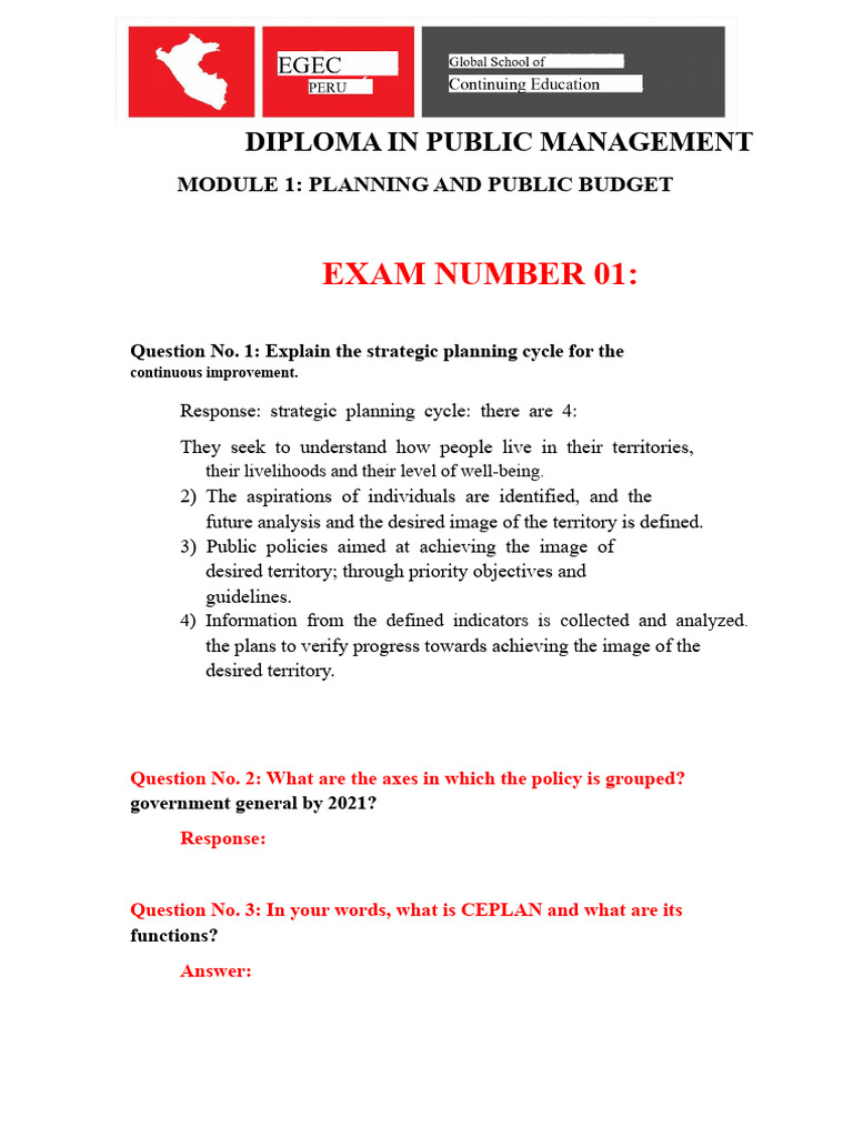 Exam No. 01 PUBLIC MANAGEMENT | PDF