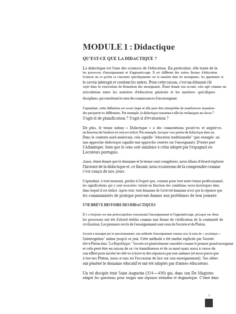 Introduction à la didactique générale | PDF | Apprentissage | Enseignement