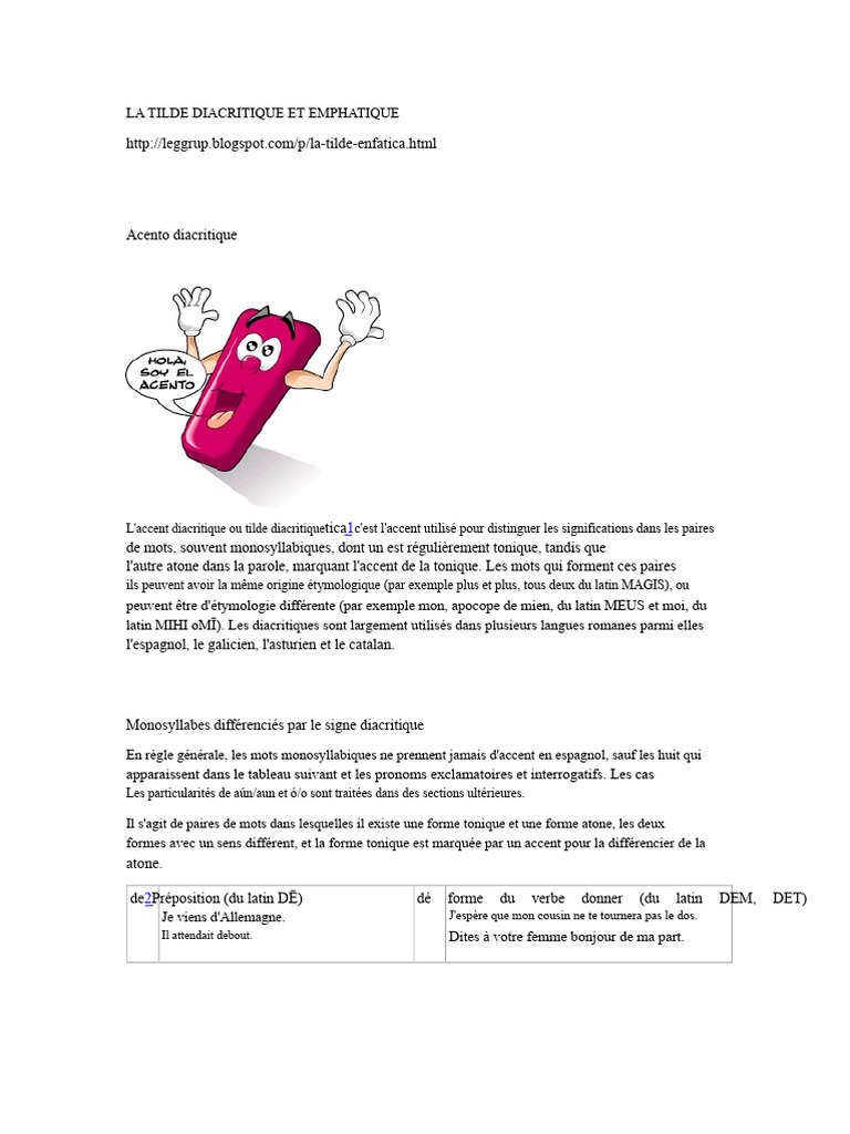 Comprendre la tilde diacritique | PDF | Clause | Accent tonique