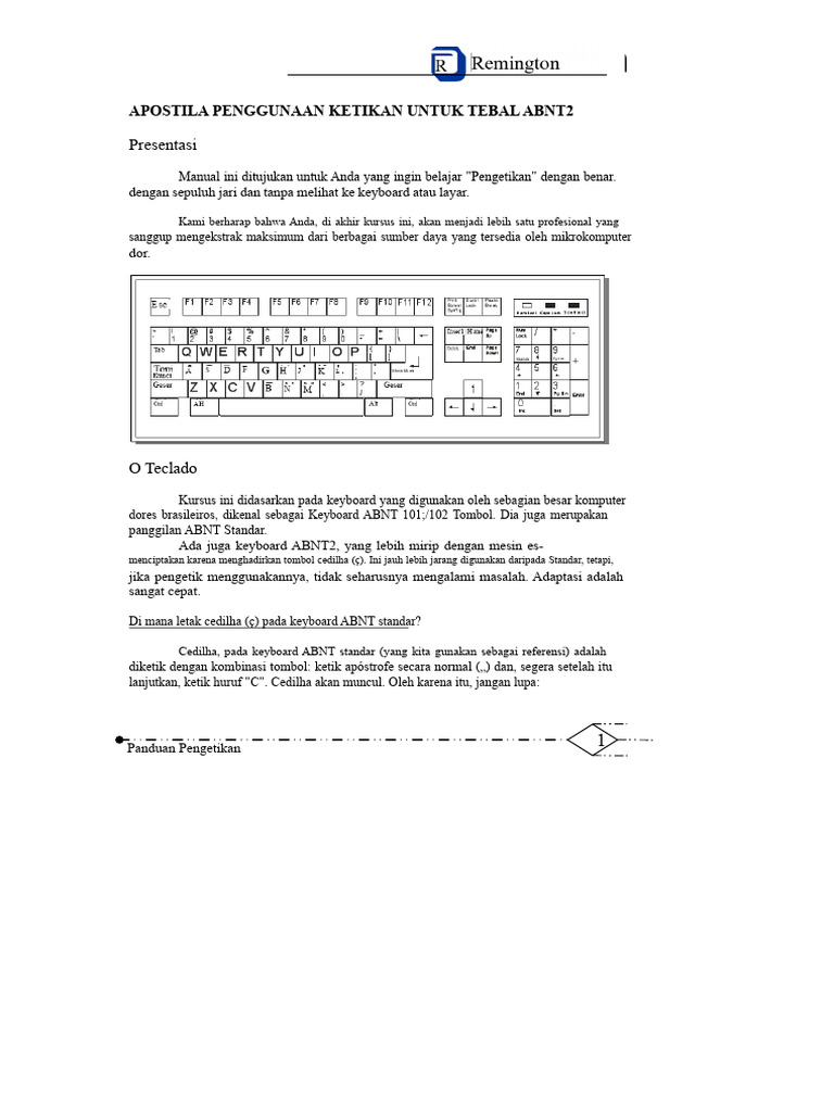 Buku Panduan Pengetikan Keyboard ABNT2 | PDF