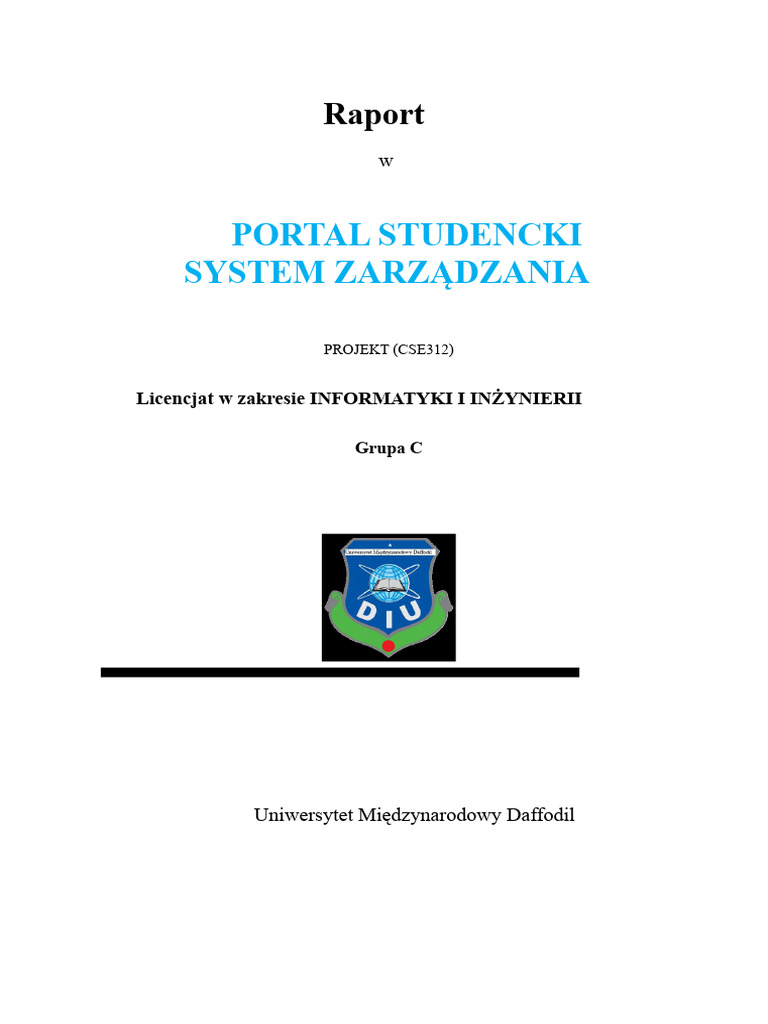 Dokumentacja Systemu Zarządzania Portalem Studenckim | PDF