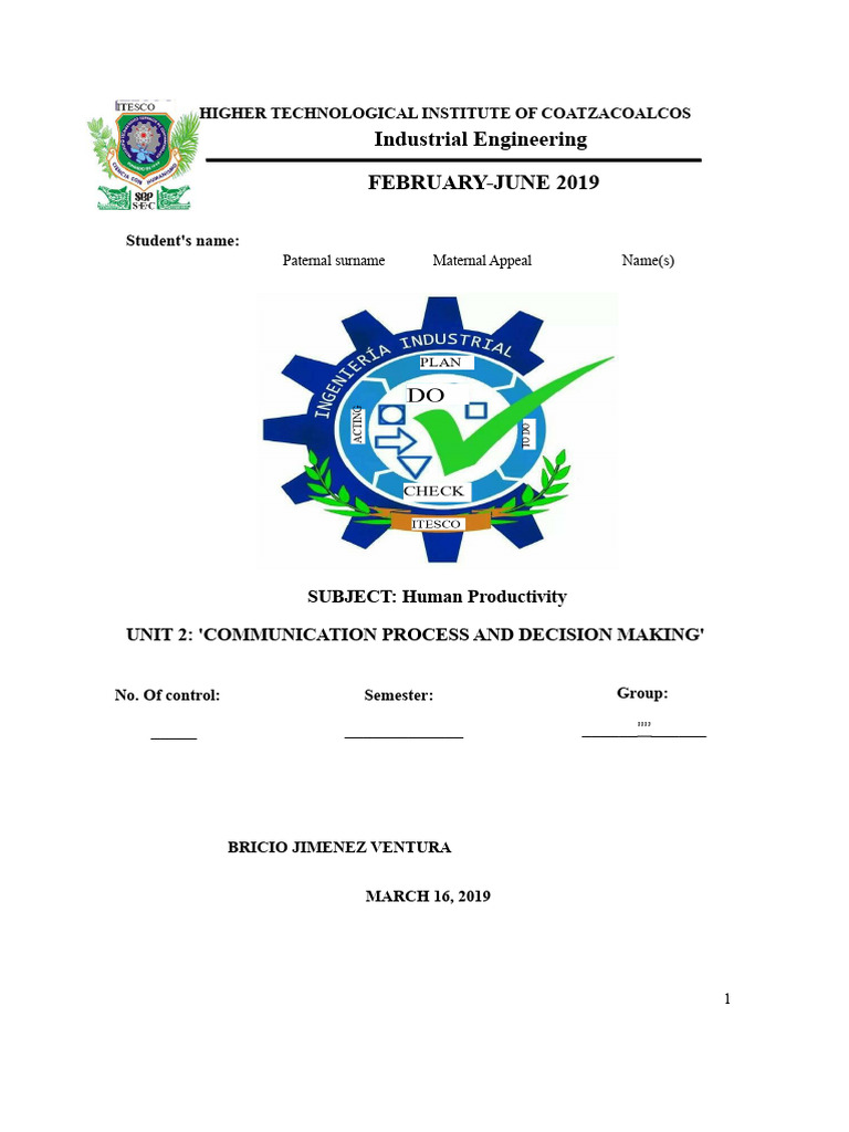 UNIT-2 - Human Productivity | PDF | Communication | Information