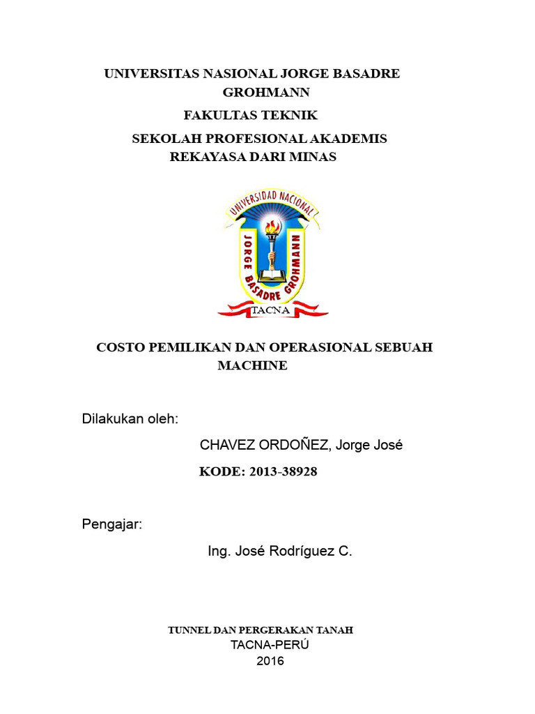 Biaya Pemilikan dan Operasi Mesin | PDF