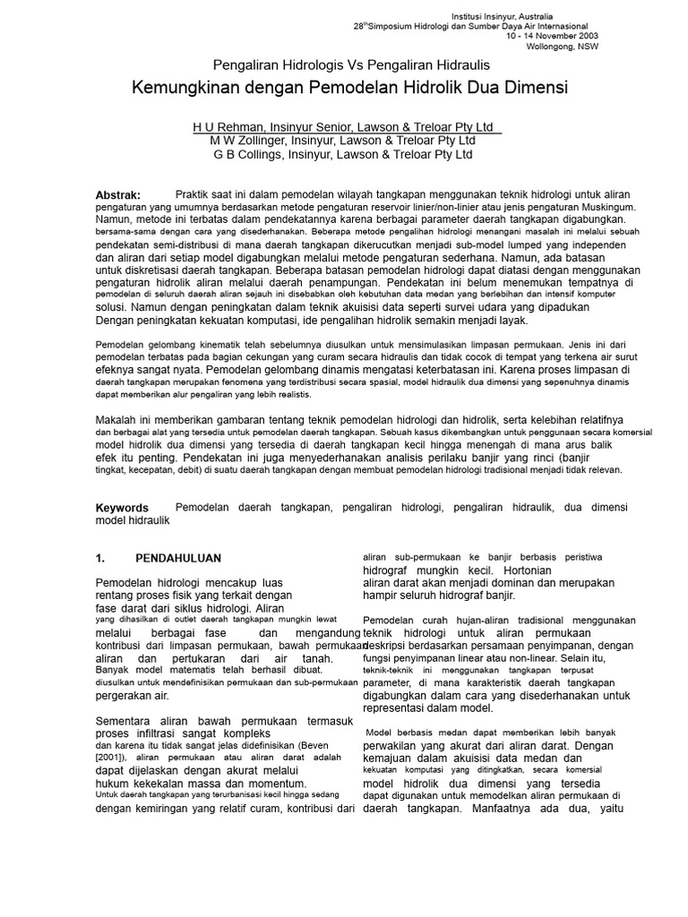 Pengaliran Hidrologis Vs Pengaliran Hidraulik | PDF