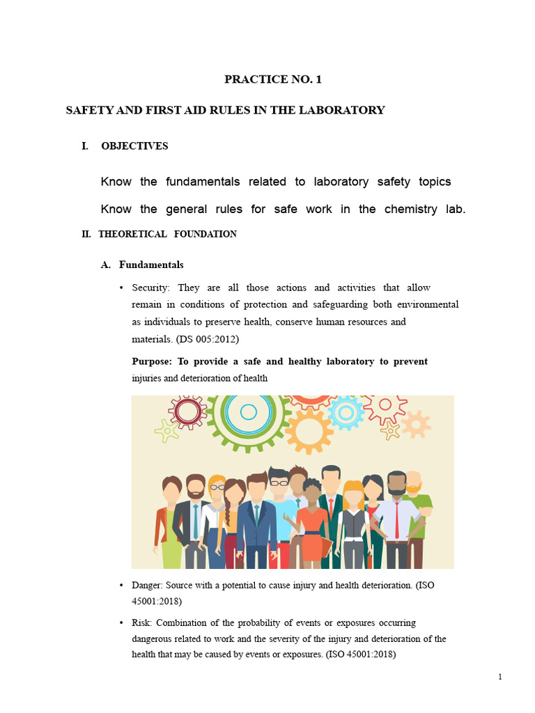 Practice No. 1 Safety Regulations and First Aid in The Chemistry ...