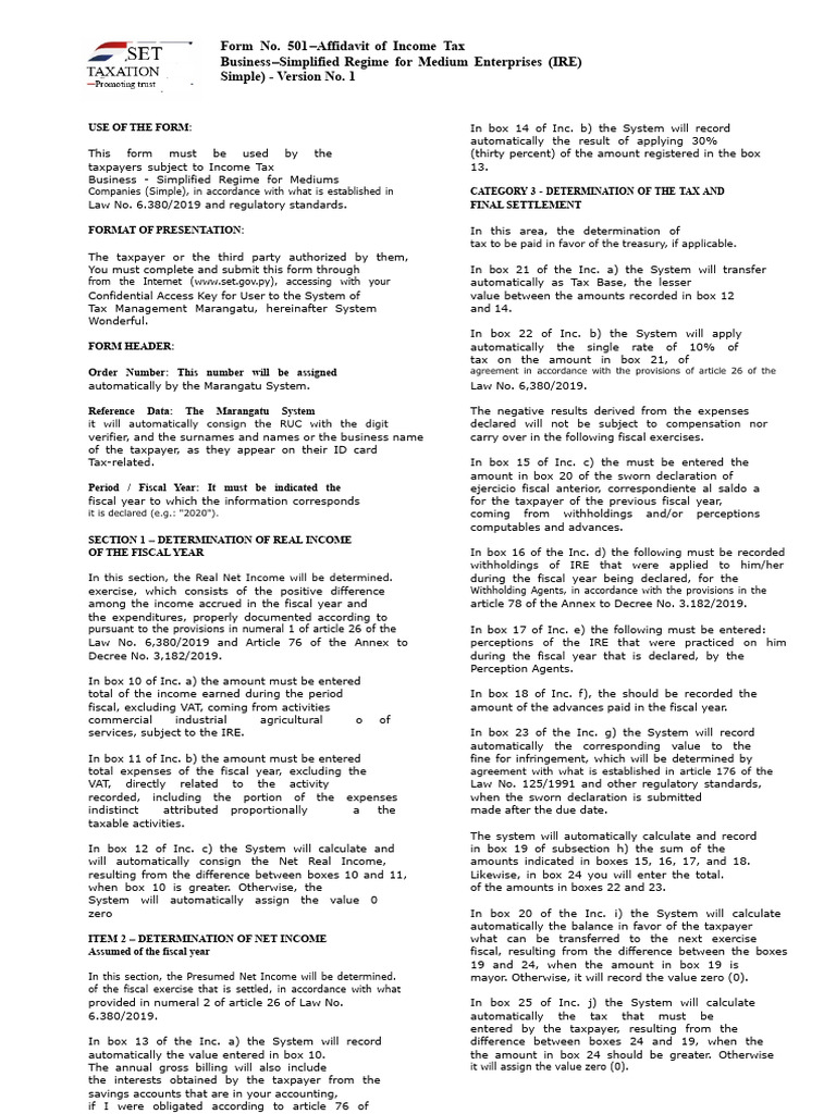 Income Tax Affidavit for Medium Enterprises | PDF | Taxes | Value Added Tax