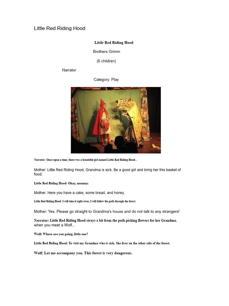 Little Red Riding Hood Play Script | PDF | Little Red Riding Hood
