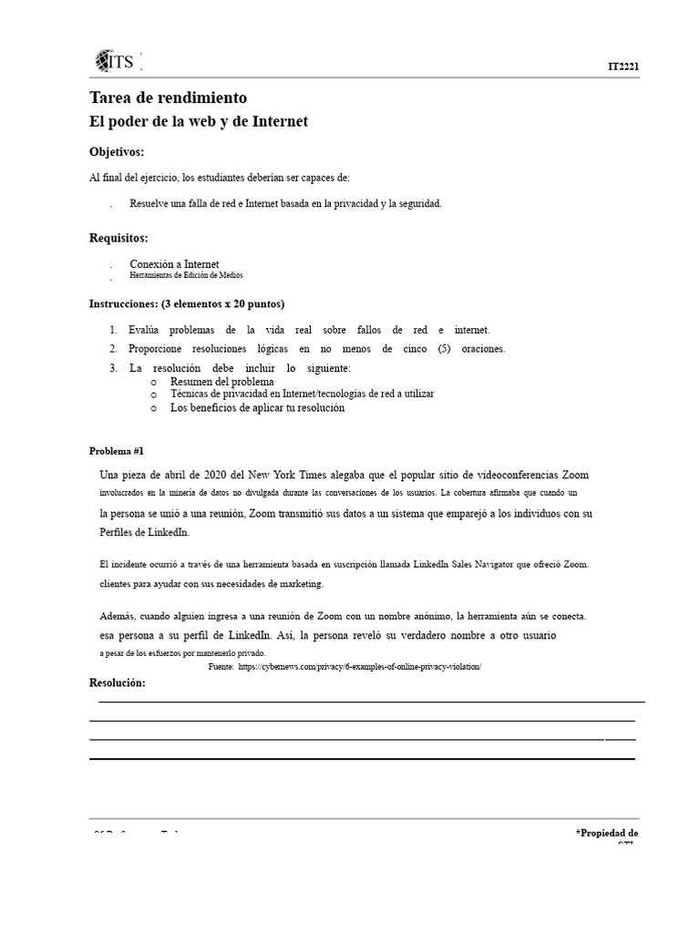 06 Tarea de Rendimiento 1 | PDF | Suplantación de identidad | Privacidad en internet