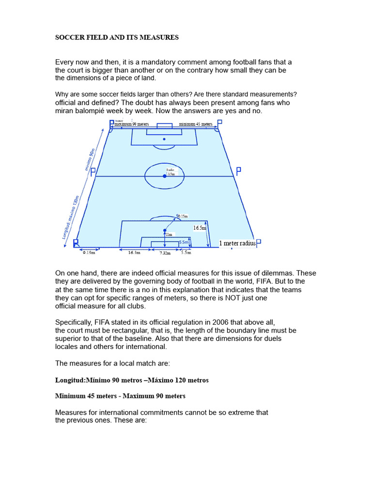 Soccer Field Dimensions Explained | PDF | Boot | Association Football