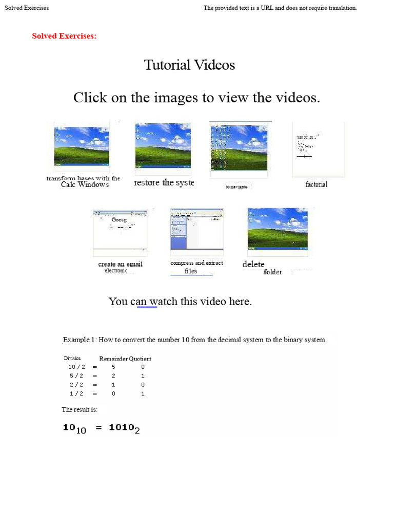 Solved Exercises Binary Numbers | PDF | Decimal | Odds