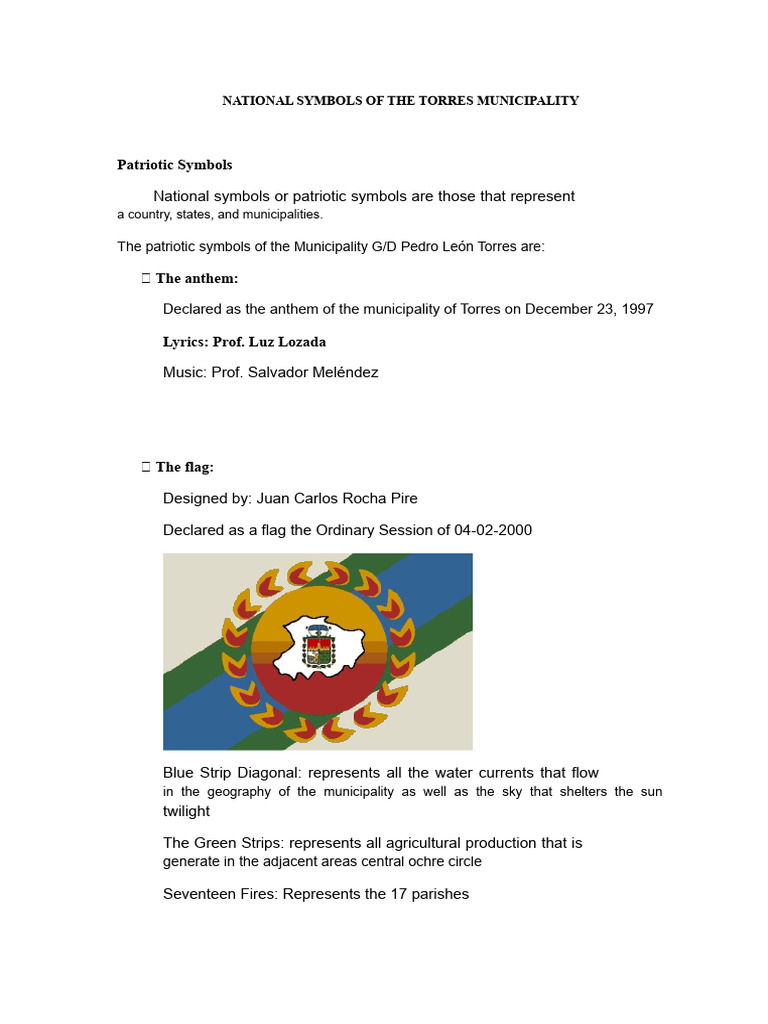 National Symbols of The Torres Municipality | PDF