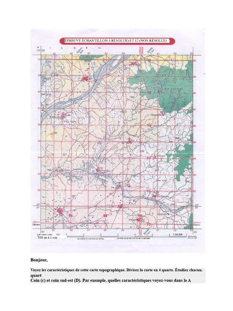 Analyse d'une carte topographique détaillée | PDF | Sciences de la terre