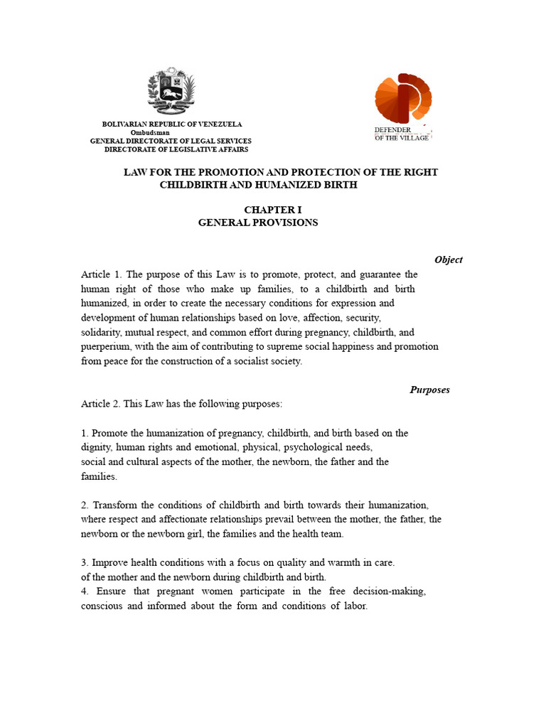 Venezuelan Law Protects Humanized Childbirth As A Natural Right of The ...