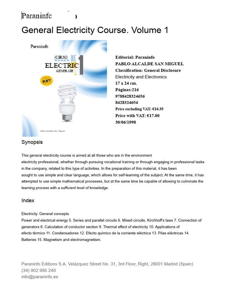 General Electricity Course Overview | PDF