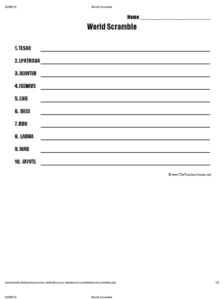 World Scramble | PDF
