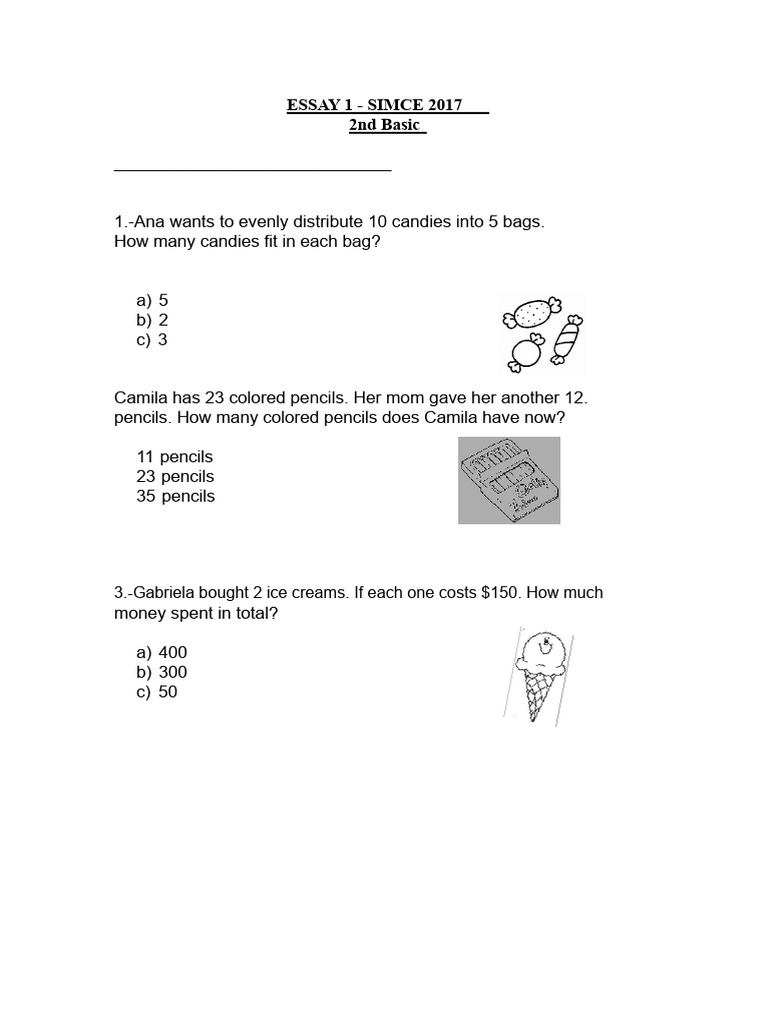 Mathematics SIMCE Test 2nd Grade | PDF