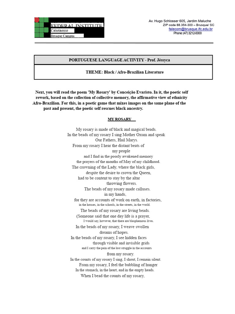 02 - Students Activities Poem MY ROSE GARDEN 1 | PDF | Rosary