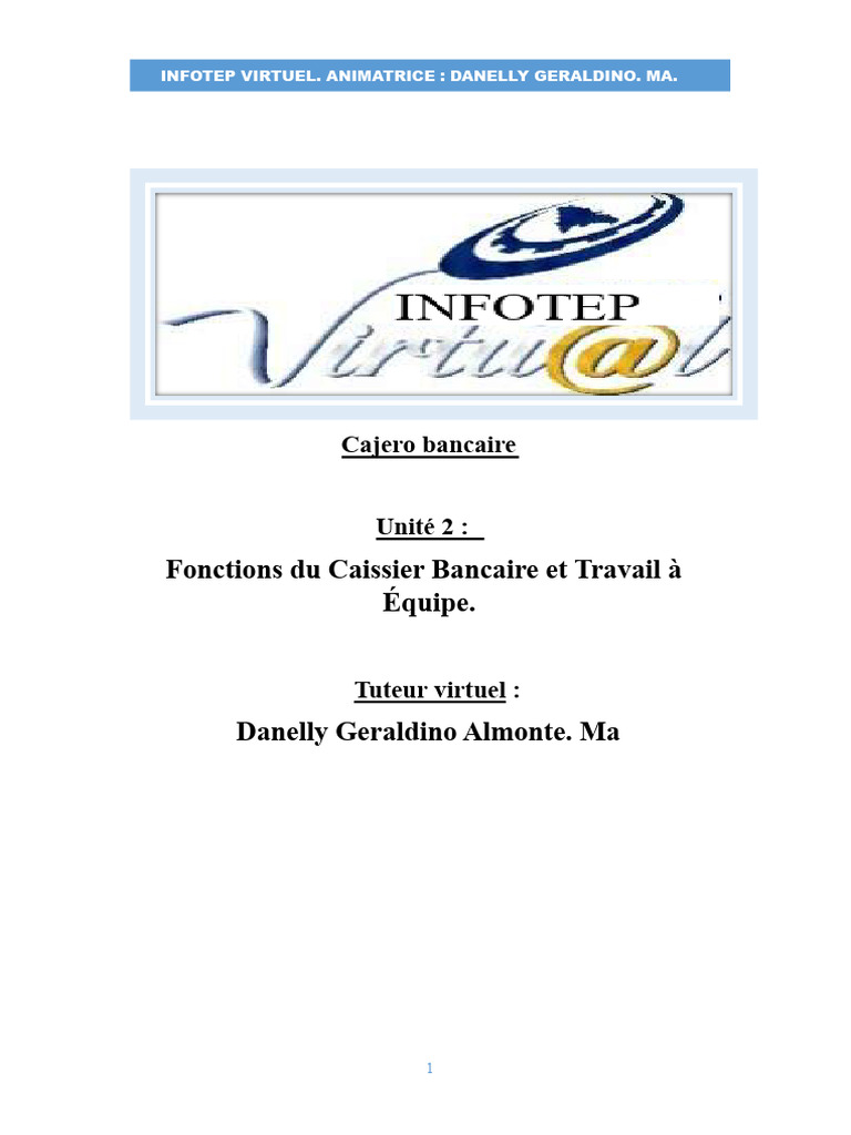 Fonctions et Rôle du Caissier Bancaire | PDF | Banques