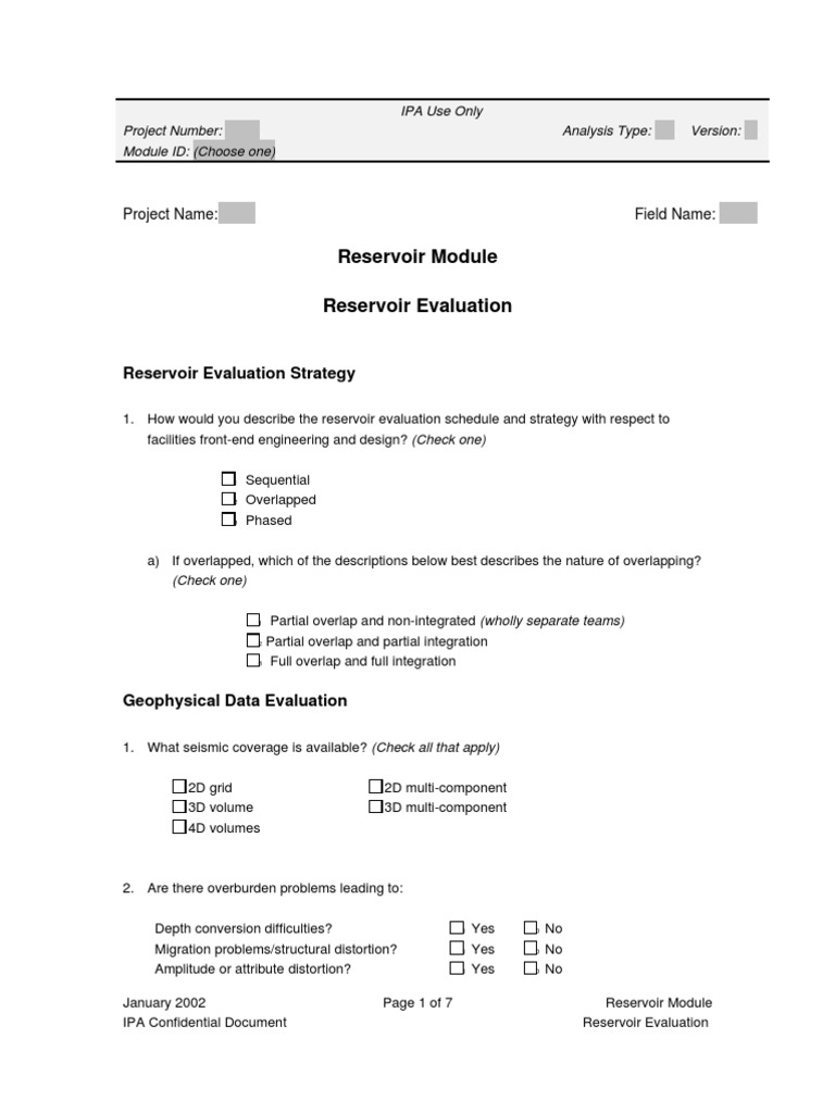 Reservoir Module Reservoir Evaluation | PDF | Petroleum Reservoir ...