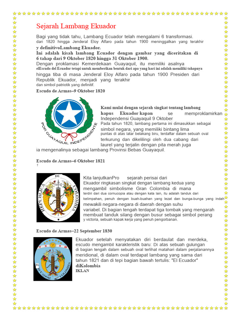 Sejarah Lambang Ekuador | PDF