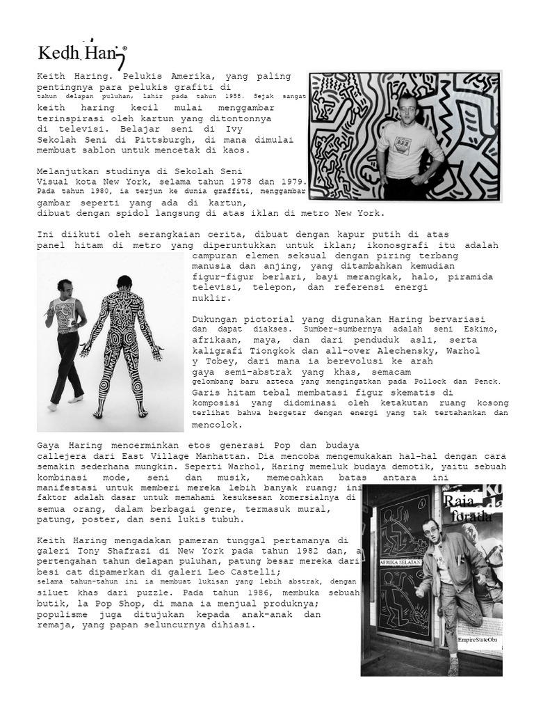 Keith Haring: Ikon Grafiti Amerika | PDF