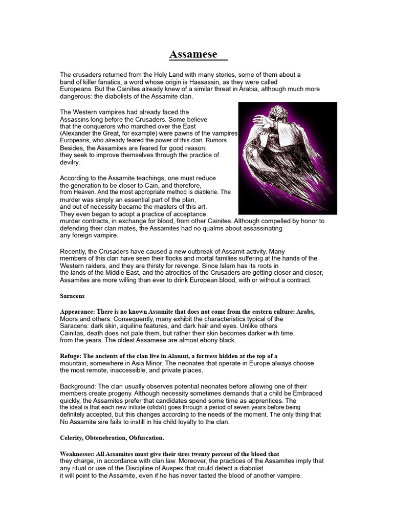 Assamite Clan: Origins and Traits | PDF | Vampires
