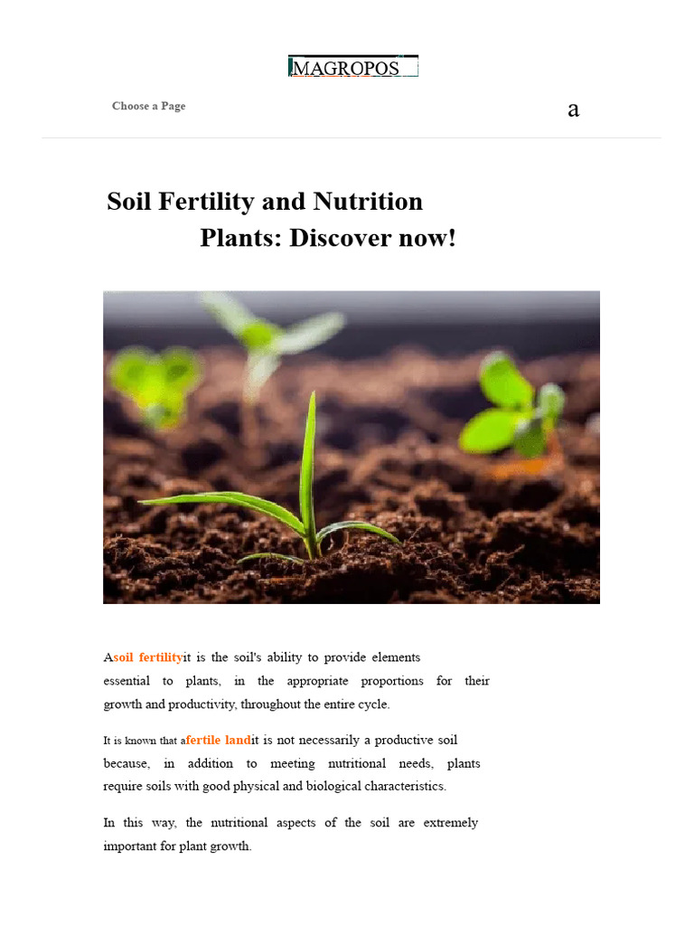 Soil Fertility and Plant Nutrition - Discover Now! - AgroPós | PDF ...