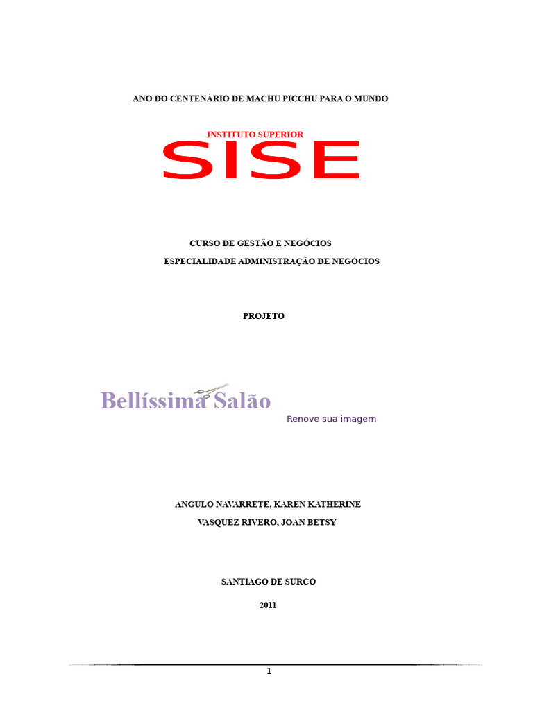 Belíssima Salão | PDF | Impostos | Qualidade (negócios)