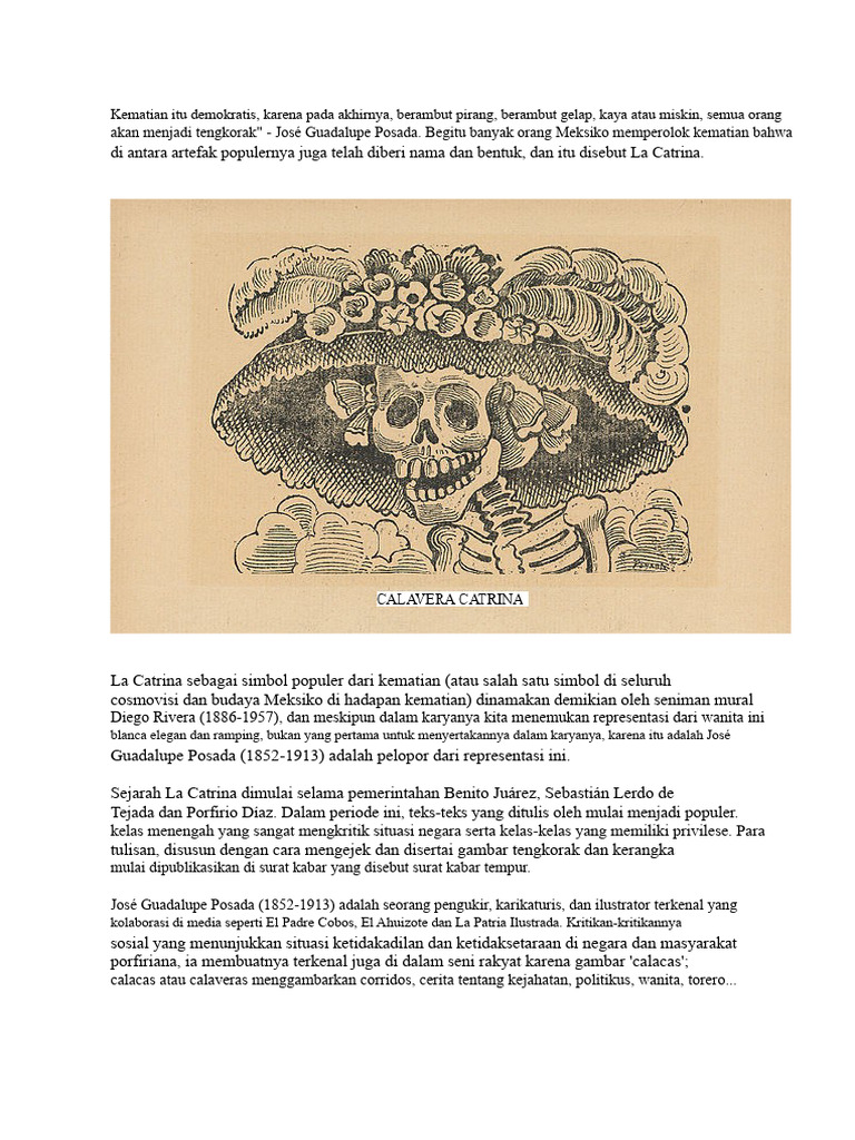 Sejarah dan Makna La Catrina | PDF