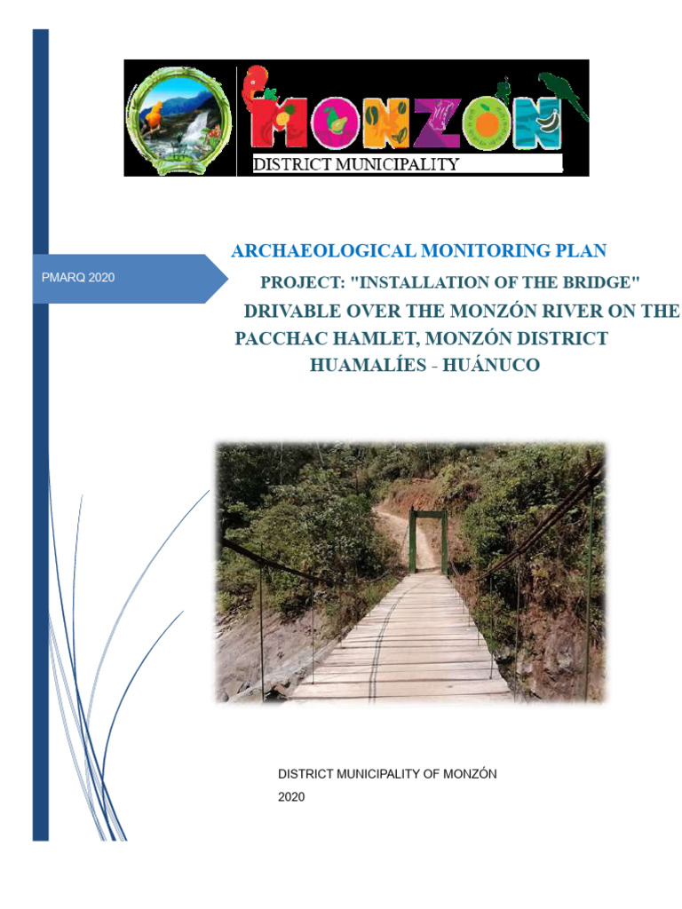 9 Archaeological Monitoring Plan Pacchac Bridge | PDF | Road | Archaeology