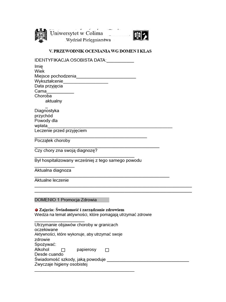 Przewodnik Oceny Według Domen I Klas | PDF