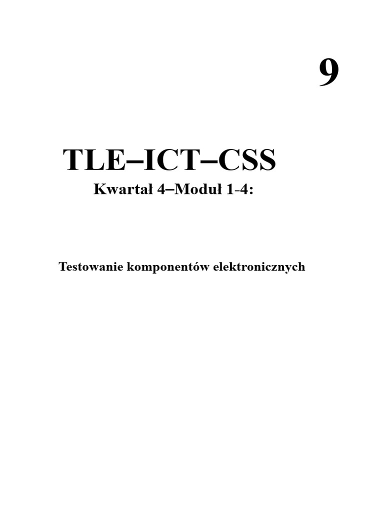 TLE-ICT-CSS-G9-Q4 - TEC-Tydzień1-4 (Kluczowa Koncepcja) - 084241 | PDF