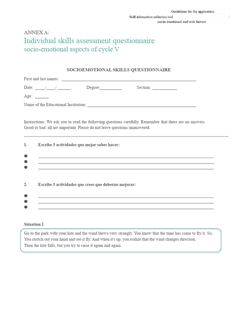 Cycle V Primary Questionnaire | PDF | Emotions | Anger