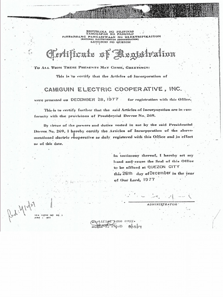 Certificate of Registration | PDF