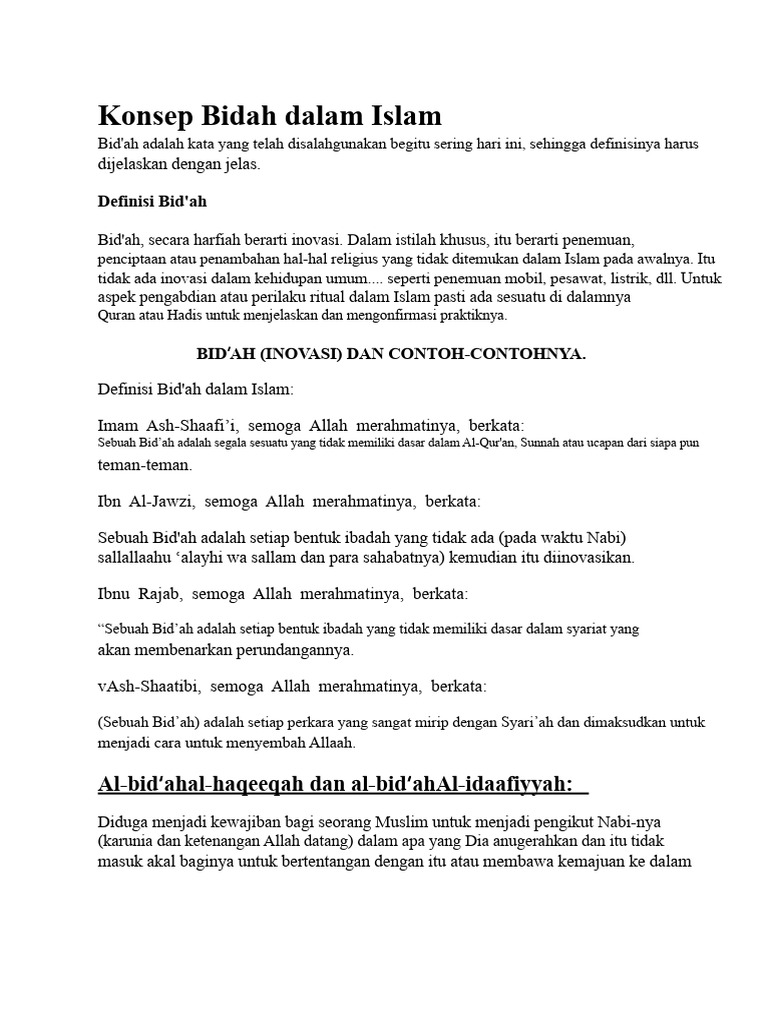 Memahami Bid'ah dalam Islam | PDF